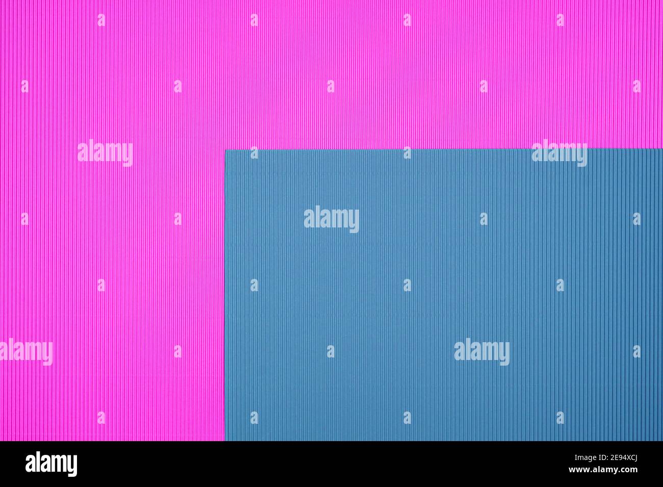 Blue and yellow two tone color paper background with stripes. Abstract ...