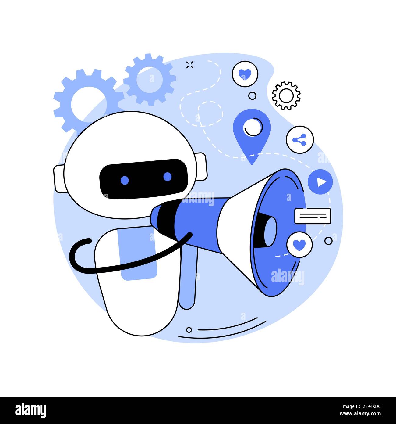 AI in social media abstract concept vector illustration Stock Vector ...