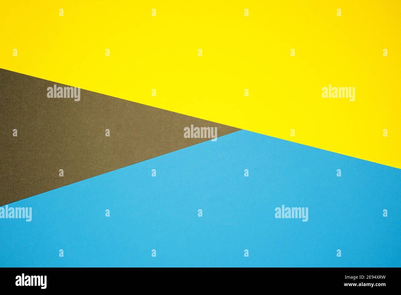 Blue, black and yellow three tone color paper background with stripes ...