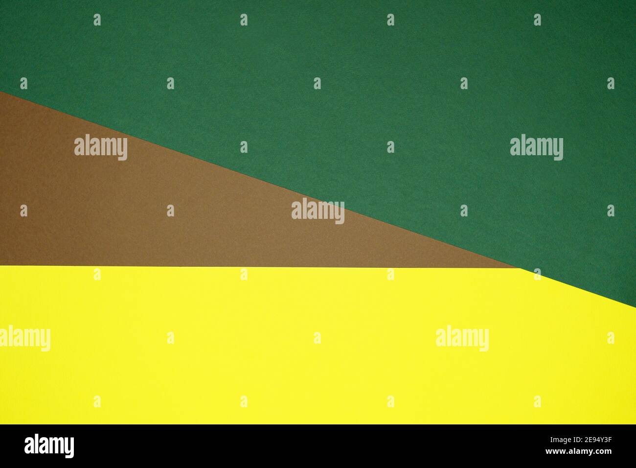 Brown, yellow, green three tone color paper background with stripes ...