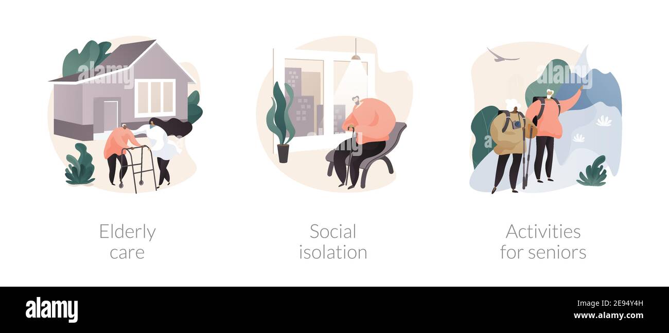 Older generation lifestyle abstract concept vector illustrations Stock ...