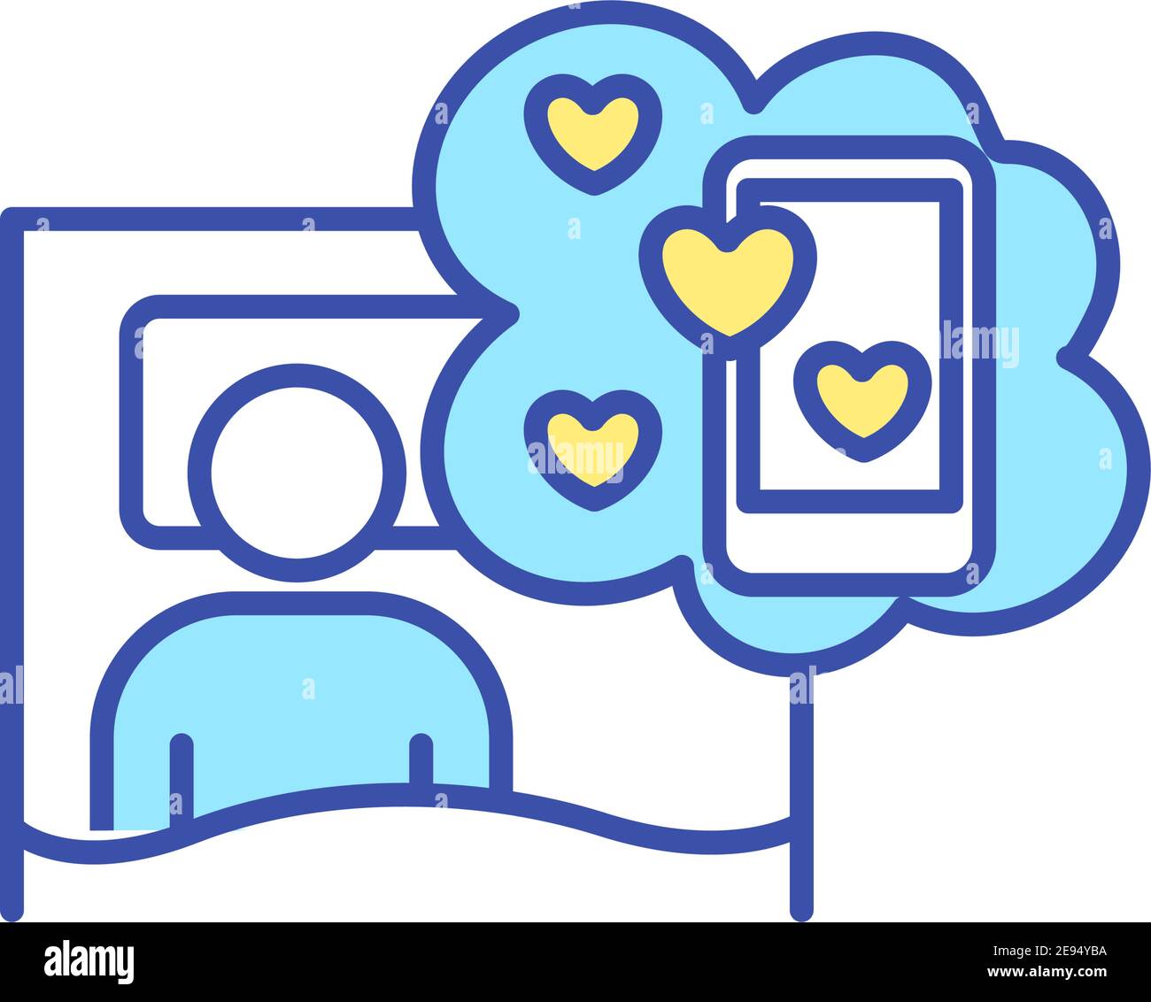 Social media addiction RGB color icon Stock Vector Image & Art - Alamy