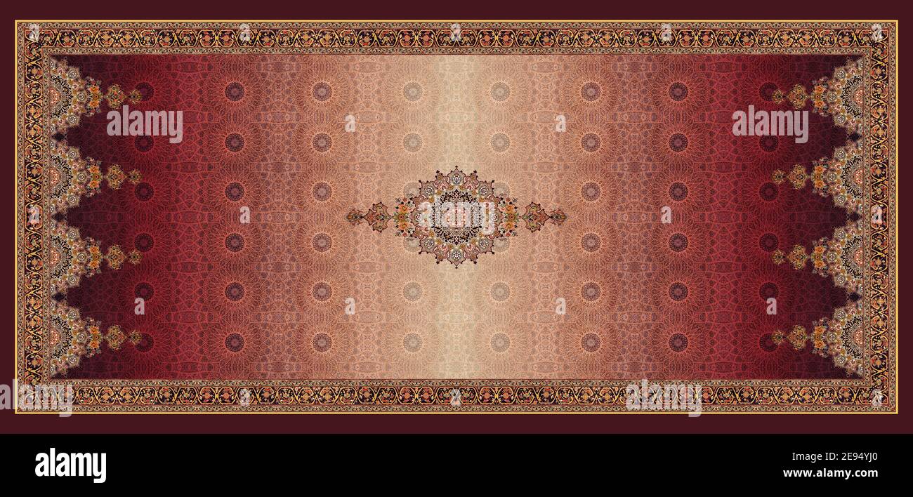 Whole frame illustration of a carpet design with elegant floral ...