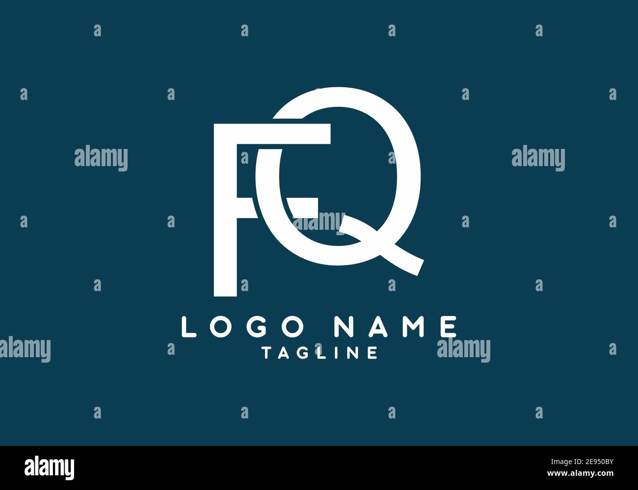 White blue FQ initial letter logo design Stock Vector Image & Art - Alamy