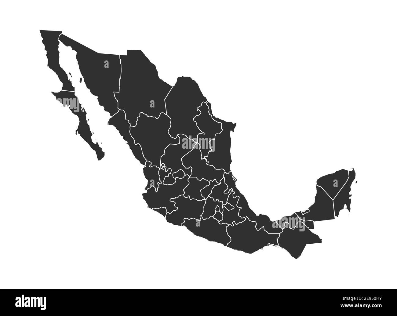 Mexico vector map icon for atlas on white background Stock Vector Image ...