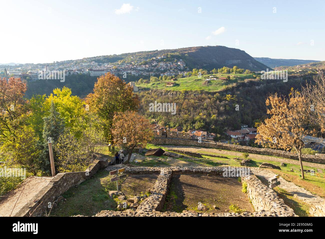 Sunset view of Ruins of The capital city of the Second Bulgarian Empire ...