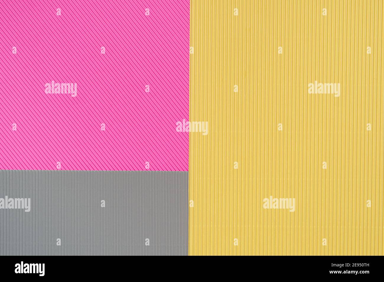 Gray, pink and yellow three tone color paper background with stripes ...
