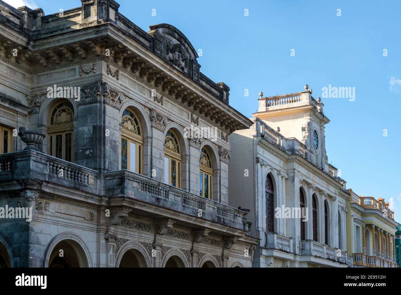 Colonial style buildings located in the Leoncio Vidal Park in Santa ...