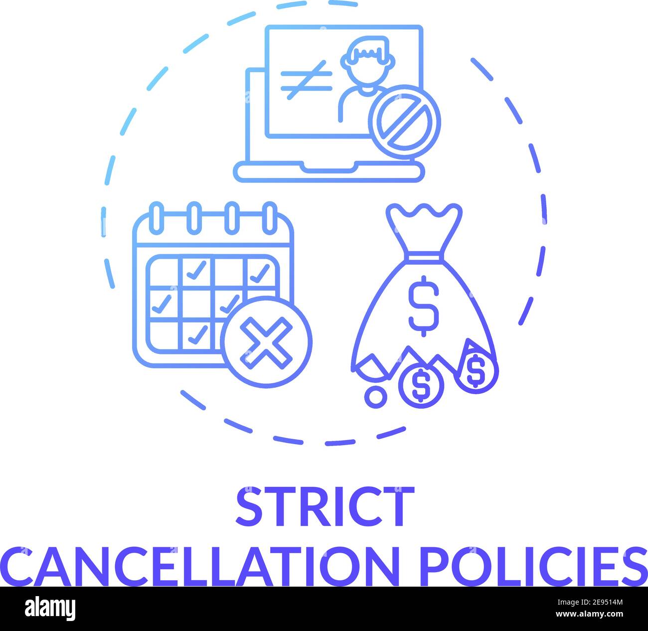 Strict cancellation policies concept icon Stock Vector Image & Art - Alamy