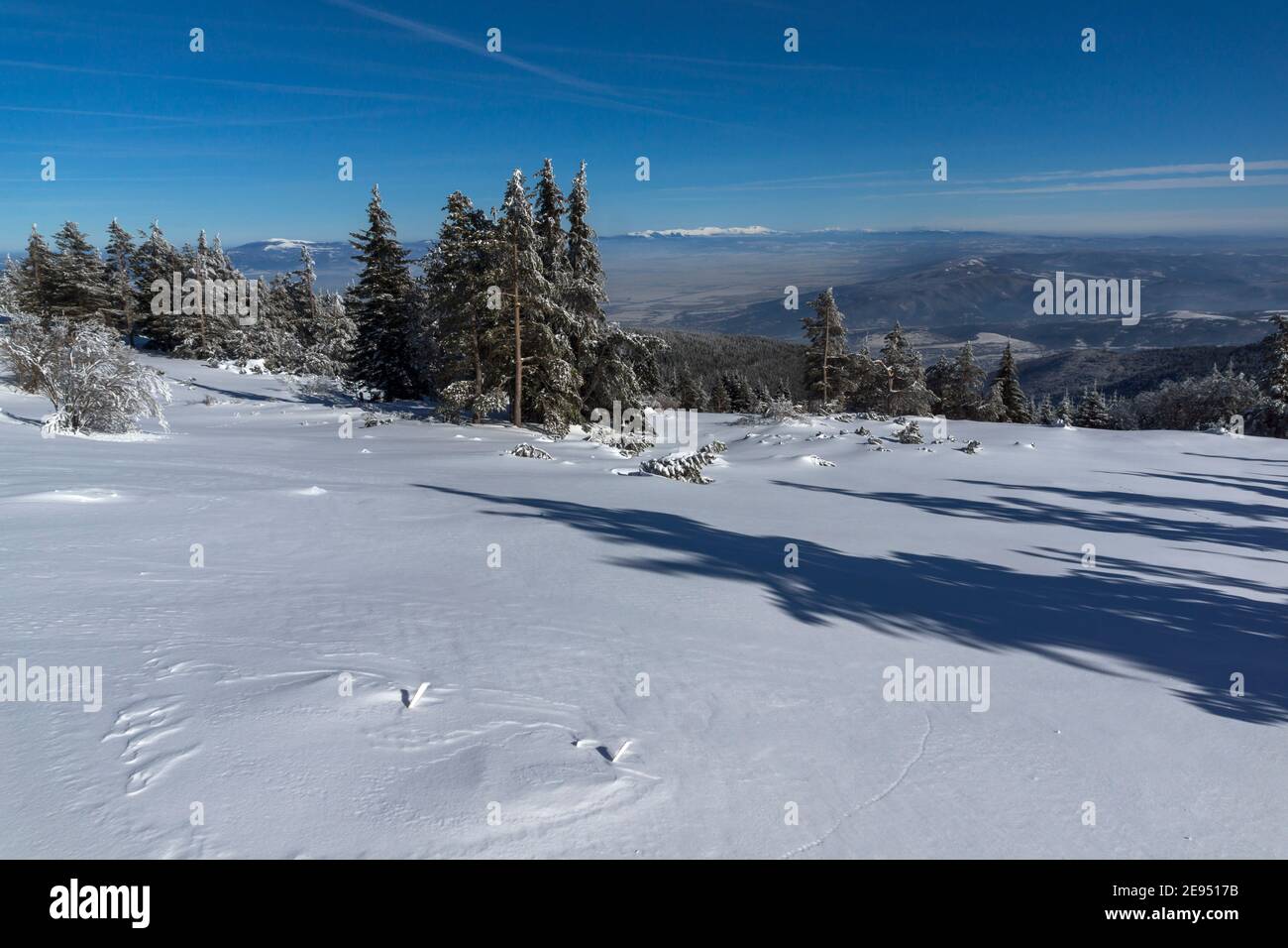 Winter view of Vitosha Mountain, Sofia City Region, Bulgaria Stock ...