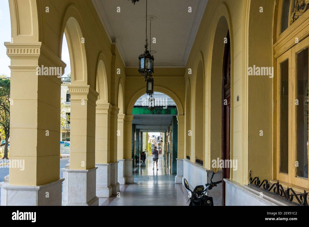 Colonial style porch located in the Leoncio Vidal Park in Santa Clara ...