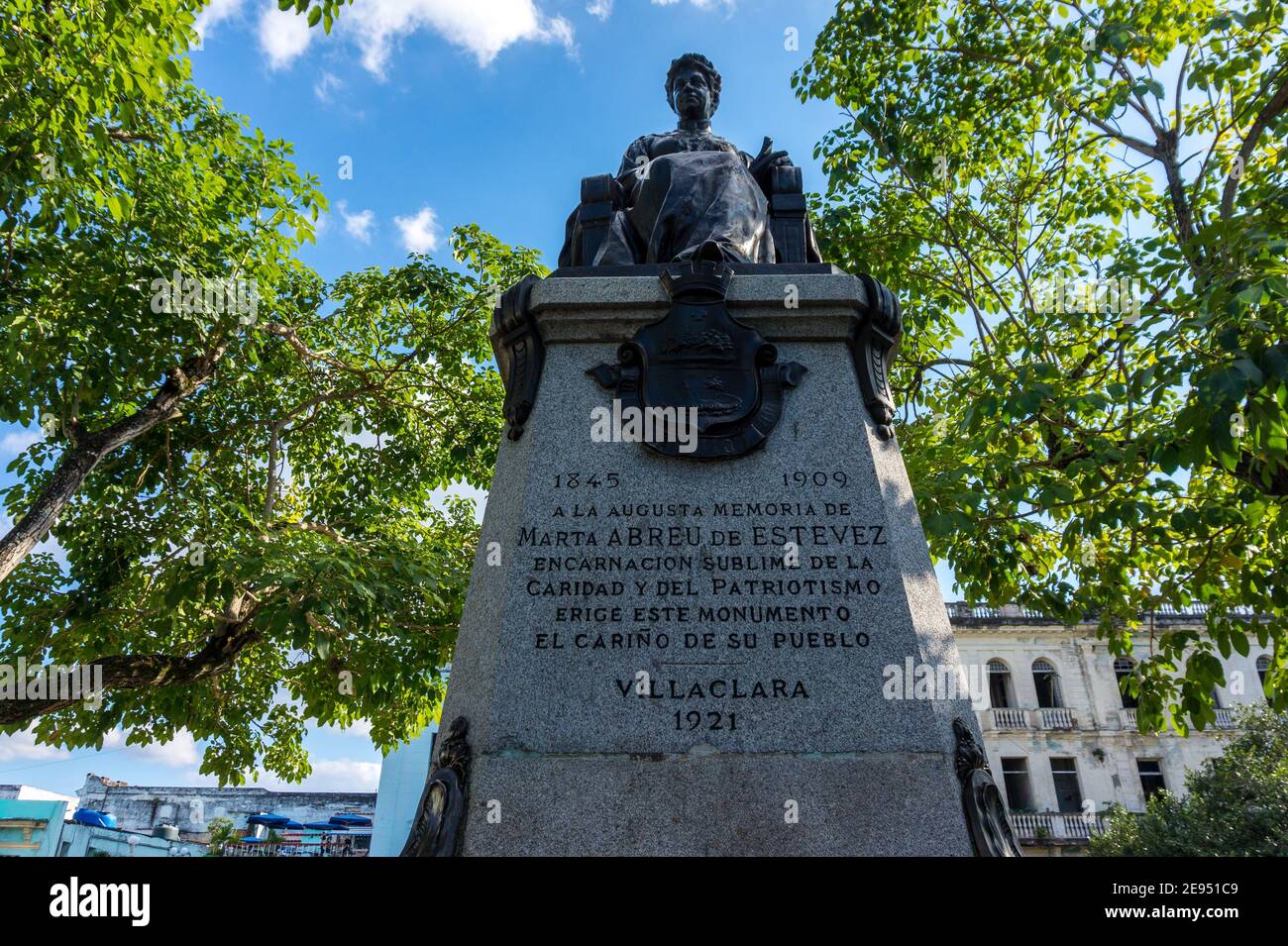 Marta Abreu statue located in the Leoncio Vidal Park in Santa Clara ...