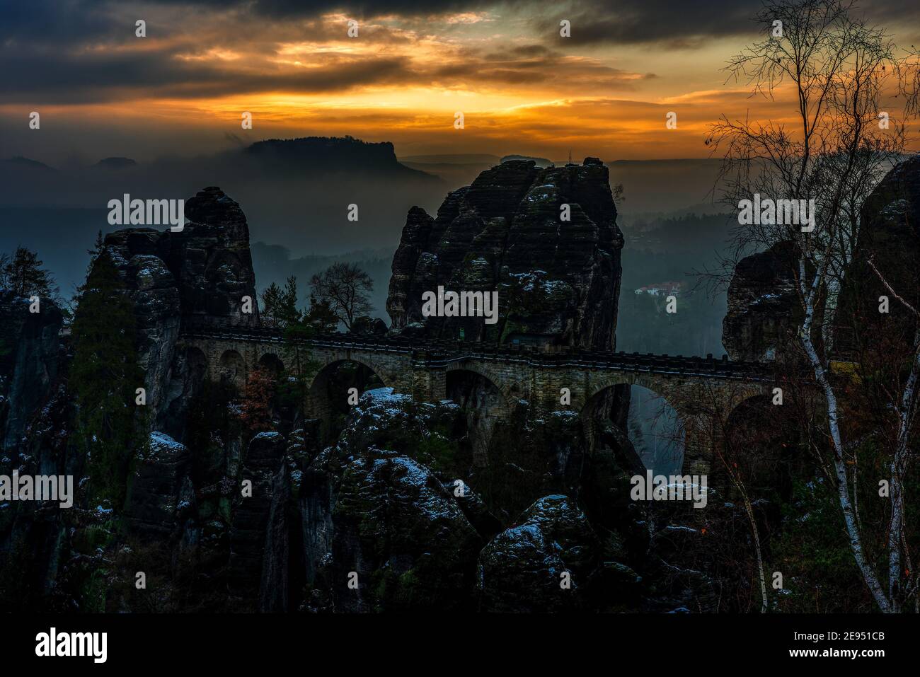 Aerial view bastei bridge in hi-res stock photography and images - Alamy
