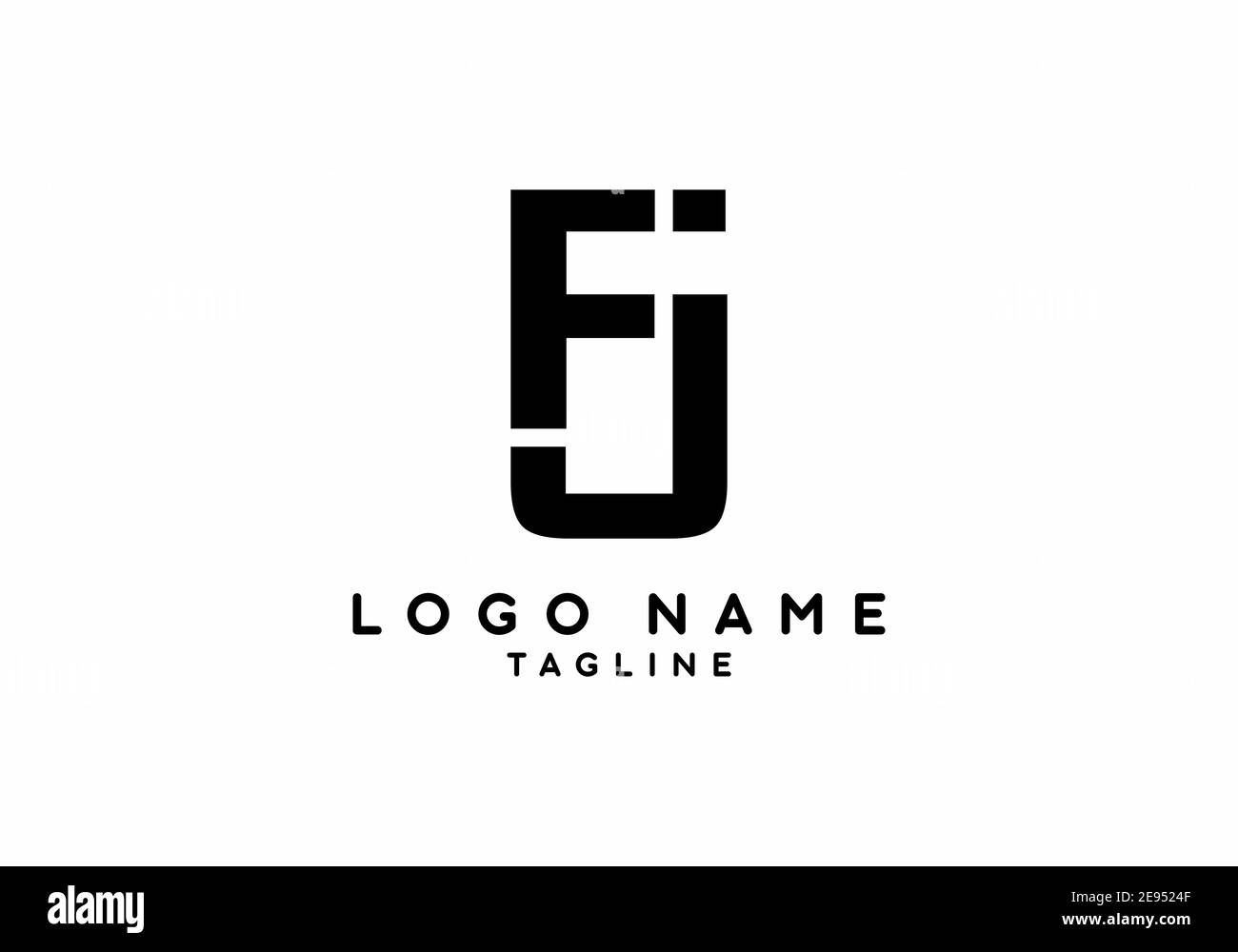 Black FJ initial letter logo design Stock Vector Image & Art - Alamy