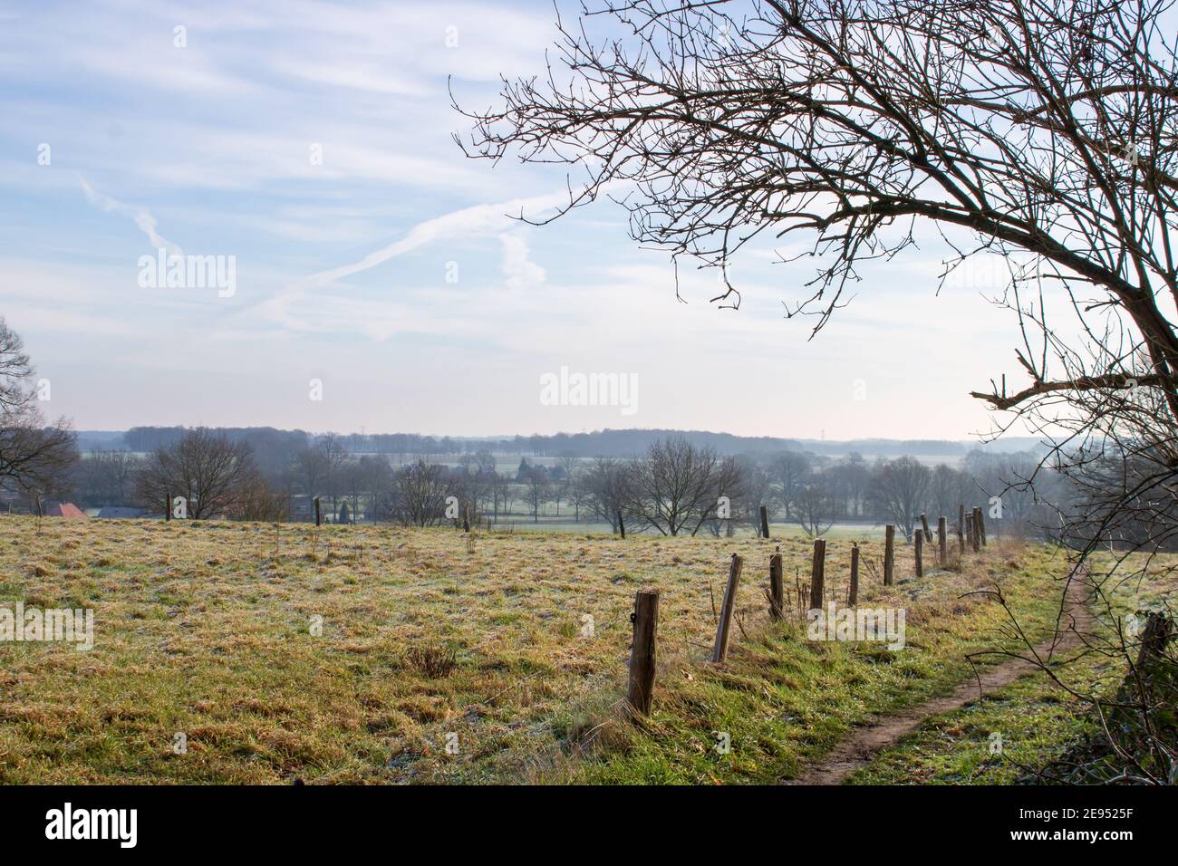 View from hill near Dutch town of Markelo, near German border, in ...