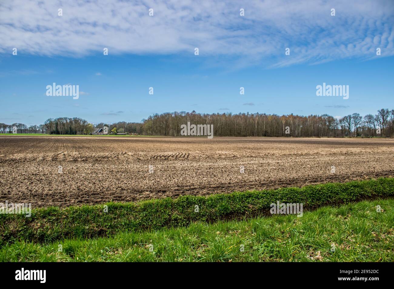 European Arable Land in Spring, ready for ploughing and seeding Stock ...