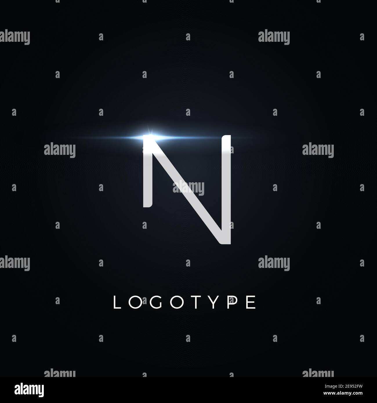Futurism style letter N. Minimalist type for modern futuristic logo ...