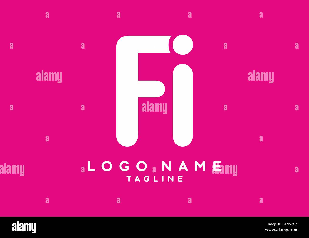 White pink of Fi initial letter logo design Stock Vector Image & Art ...