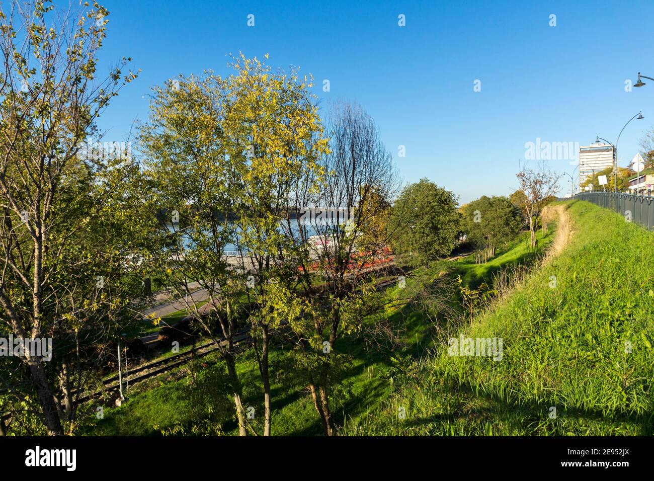 RUSE, BULGARIA - NOVEMBER 2, 2020: Panorama of Costal street at the ...