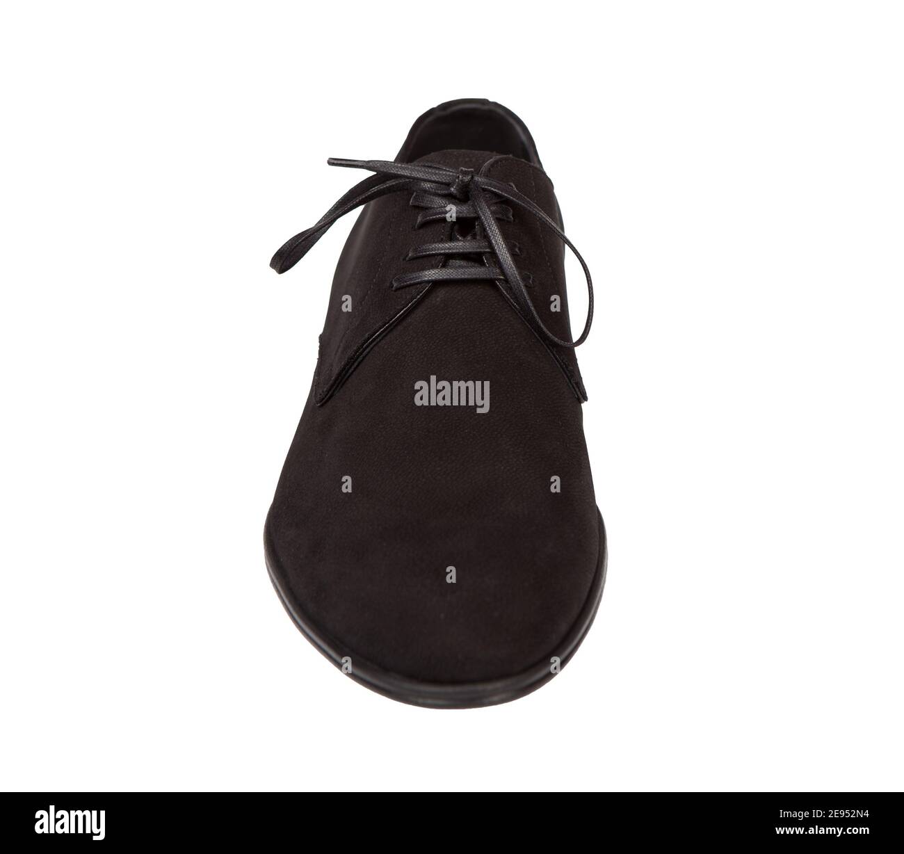 Single classic male shoe isolated on a white background Stock Photo - Alamy