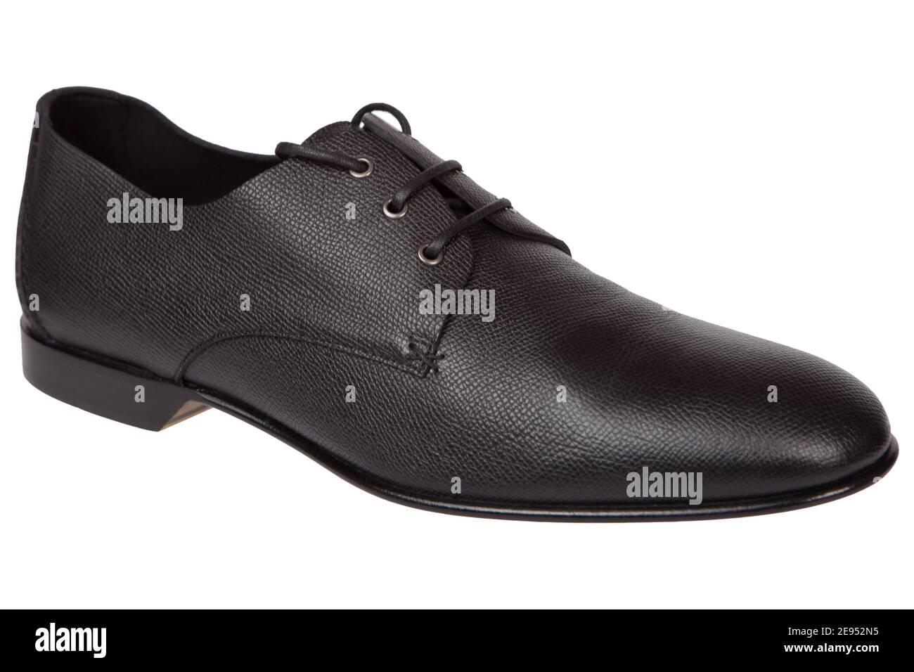 Single classic male shoe isolated on a white background Stock Photo - Alamy