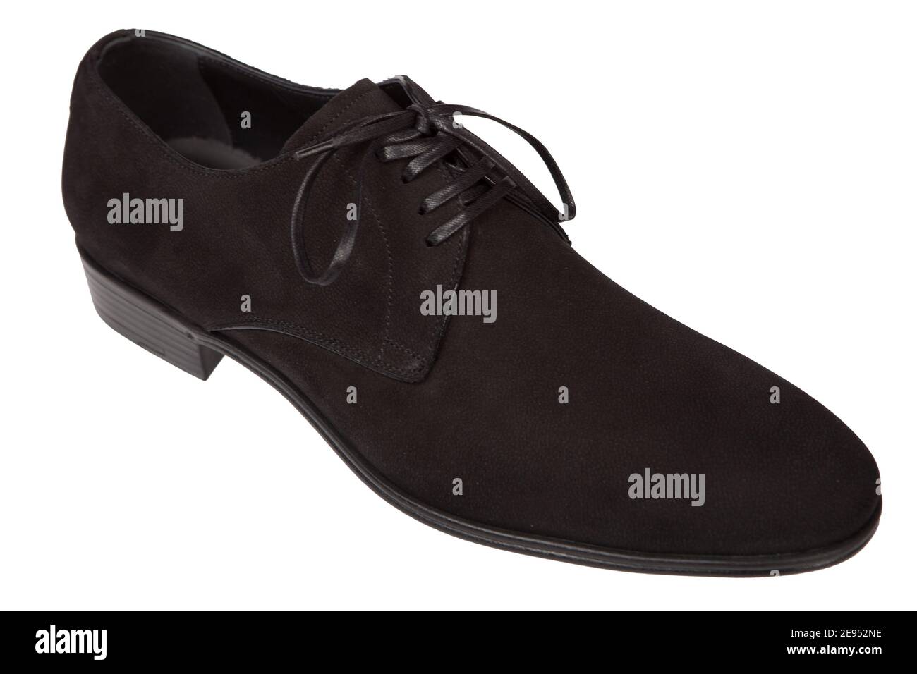 Single classic male shoe isolated on a white background Stock Photo - Alamy