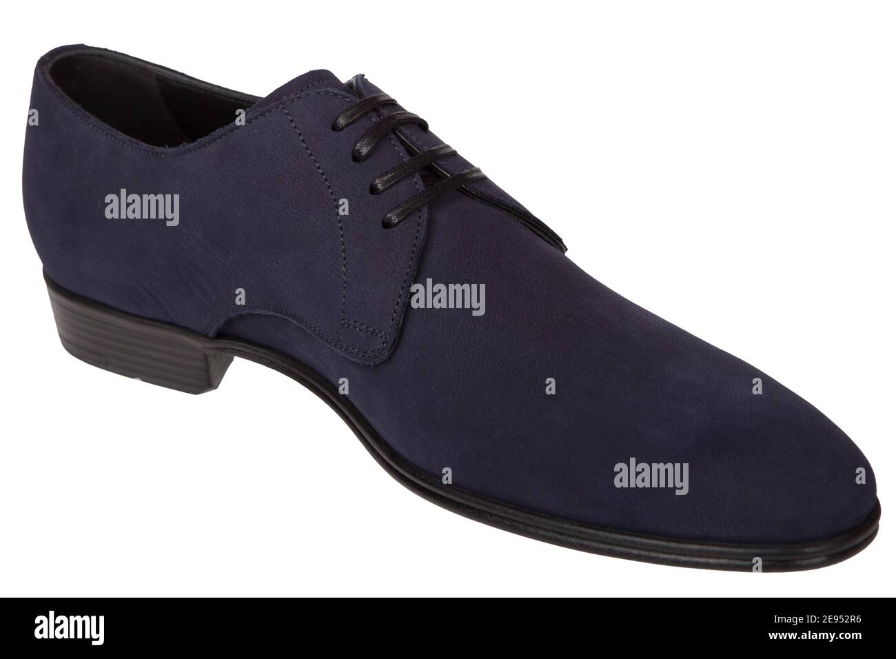 Single classic male shoe isolated on a white background Stock Photo - Alamy