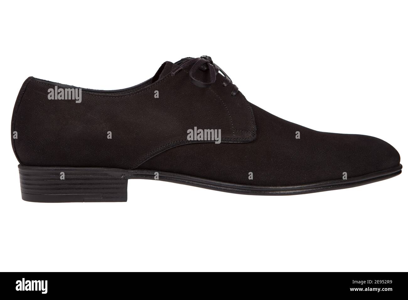 Single classic male shoe isolated on a white background Stock Photo - Alamy