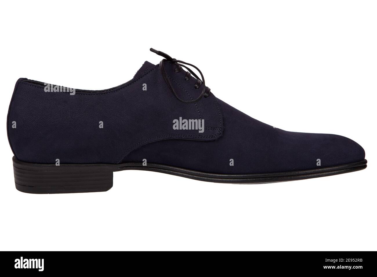 Single classic male shoe isolated on a white background Stock Photo - Alamy