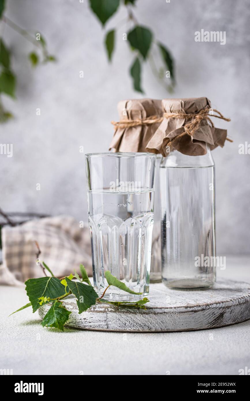 Birch juice, traditional Russian spring drink Stock Photo - Alamy