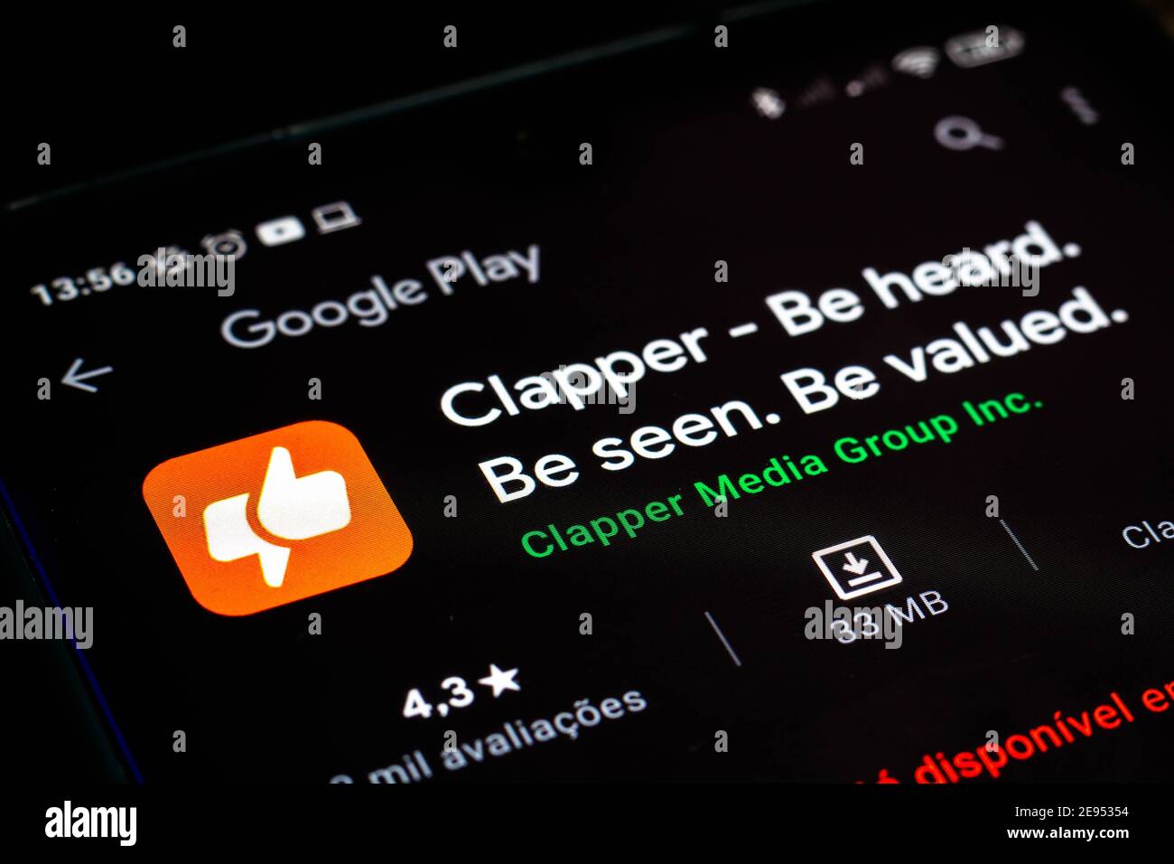 In this photo illustration the Clapper logo seen displayed on a ...