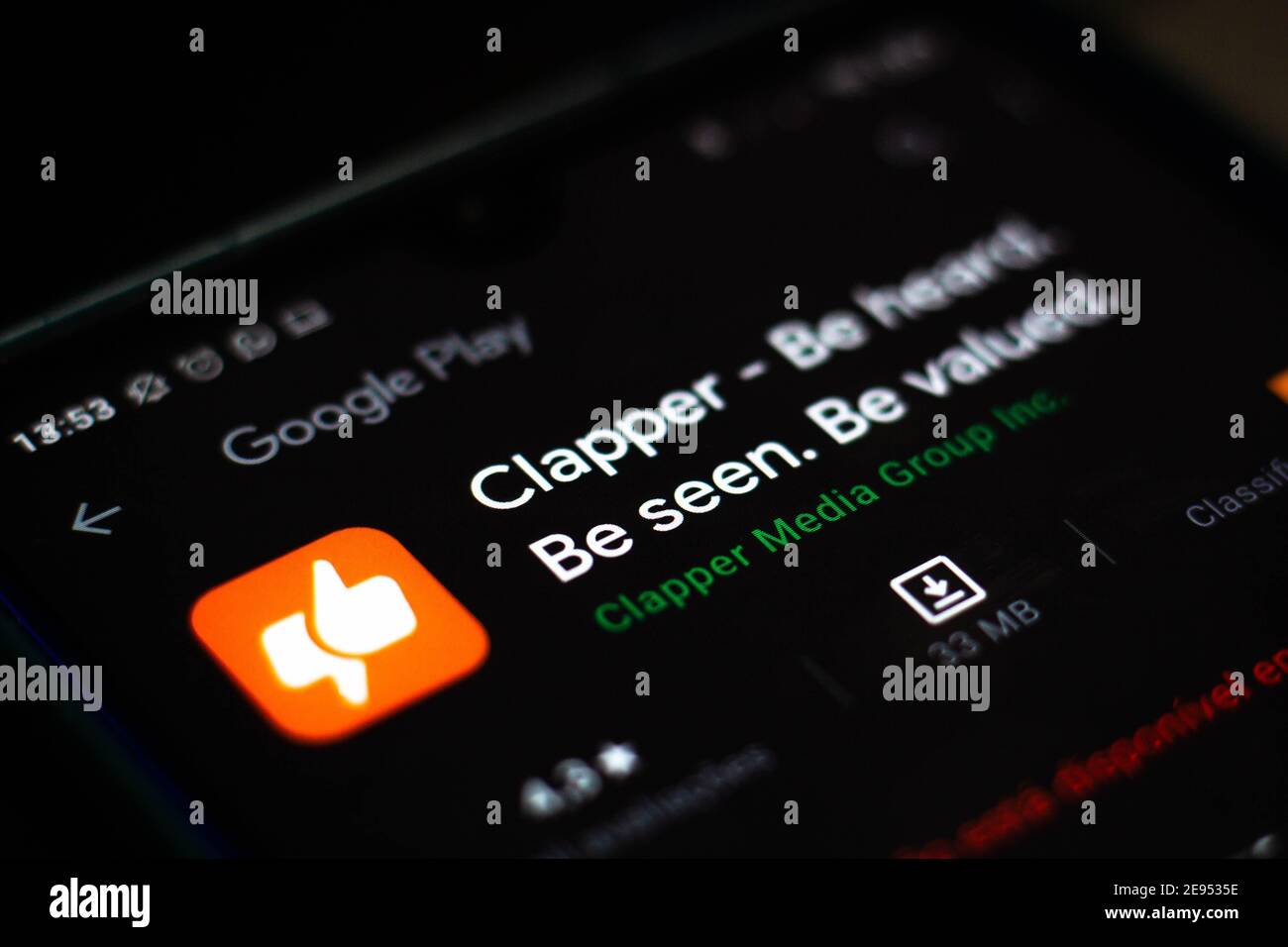 In this photo illustration the Clapper logo seen displayed on a ...