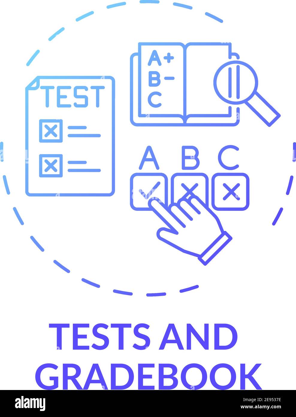 Tests and gradebook concept icon Stock Vector Image & Art - Alamy