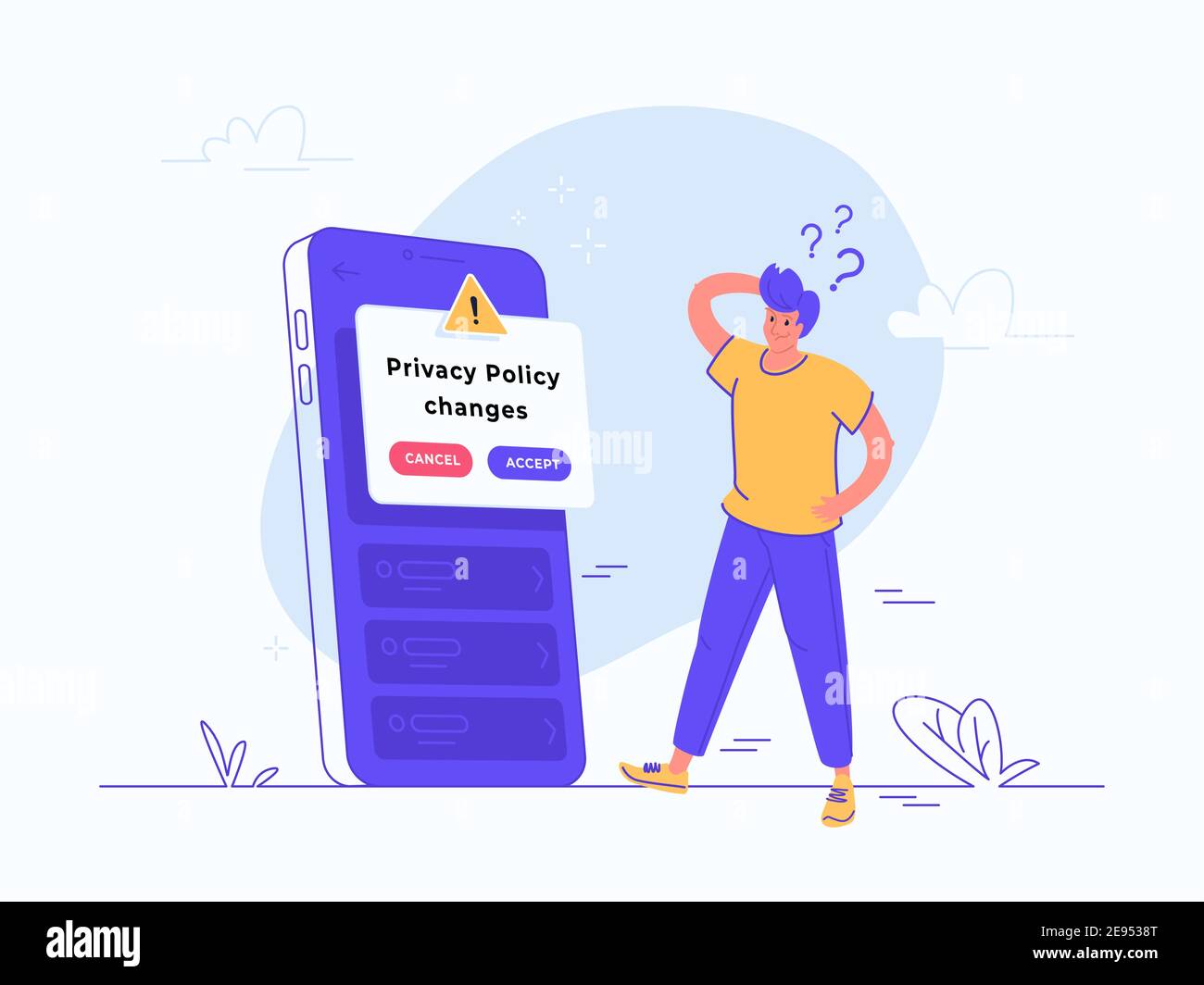 Warning notification symbol on mobile phone app Stock Vector Image ...