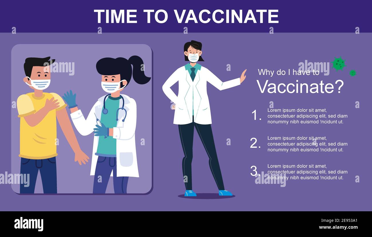 Infographic poster about Covid-19 vaccination Stock Photo - Alamy