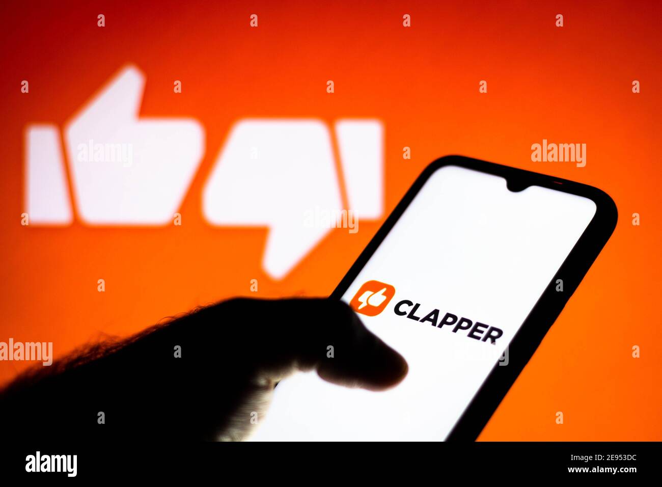 In this photo illustration the Clapper logo seen displayed on a ...