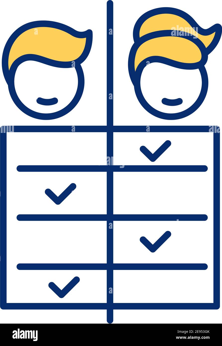 Work division for men and women RGB color icon Stock Vector Image & Art ...