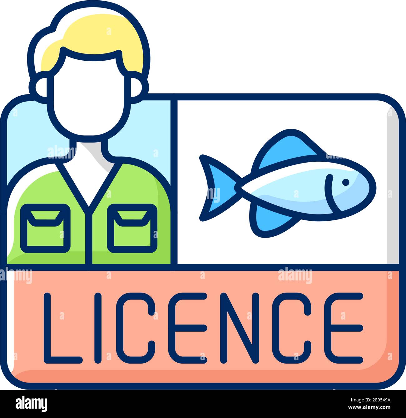 Fishing licence RGB color icon Stock Vector Image & Art - Alamy