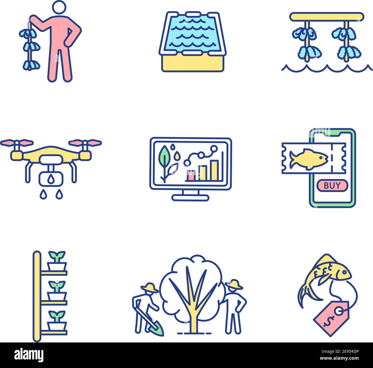 Agriculture production RGB color icons set Stock Vector Image & Art - Alamy