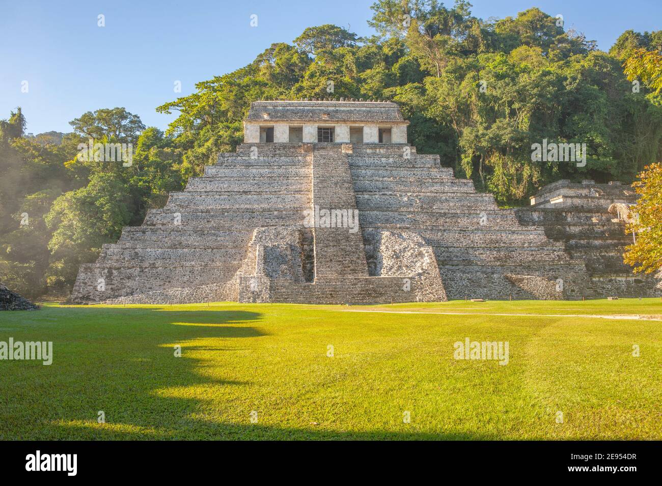 Temple of the Inscriptions in ancient Mayan city of Palenque in Yucatan ...