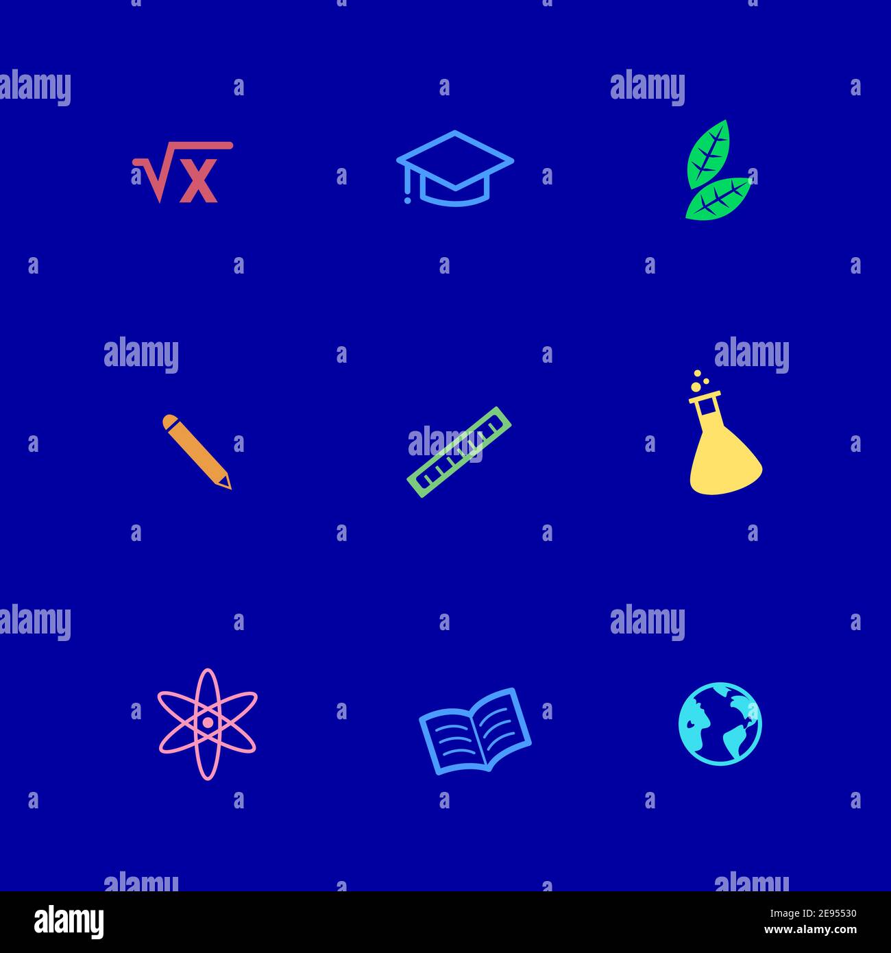 School subjects icons. Symbols for the educational sector. High quality ...