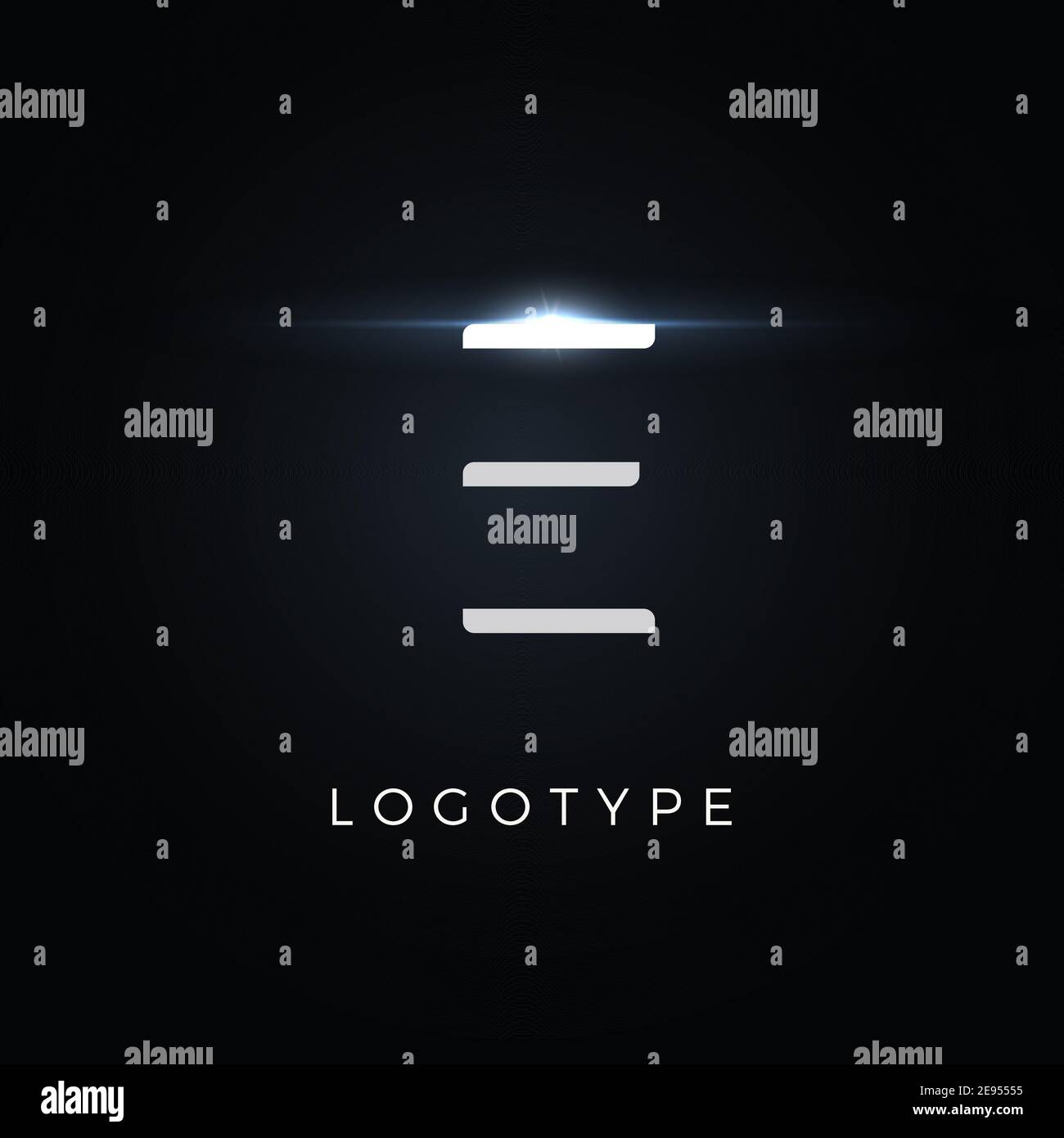 Futurism style letter E. Minimalist type for modern futuristic logo ...