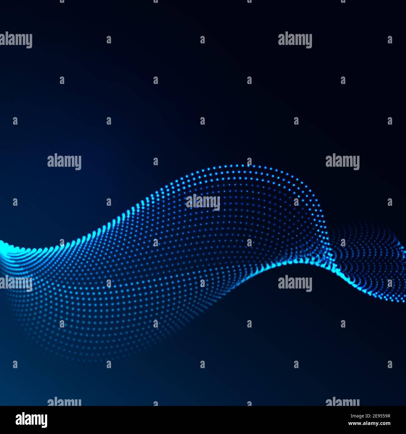 Beautiful wave shaped array of glowing dots.Abstract vector design ...