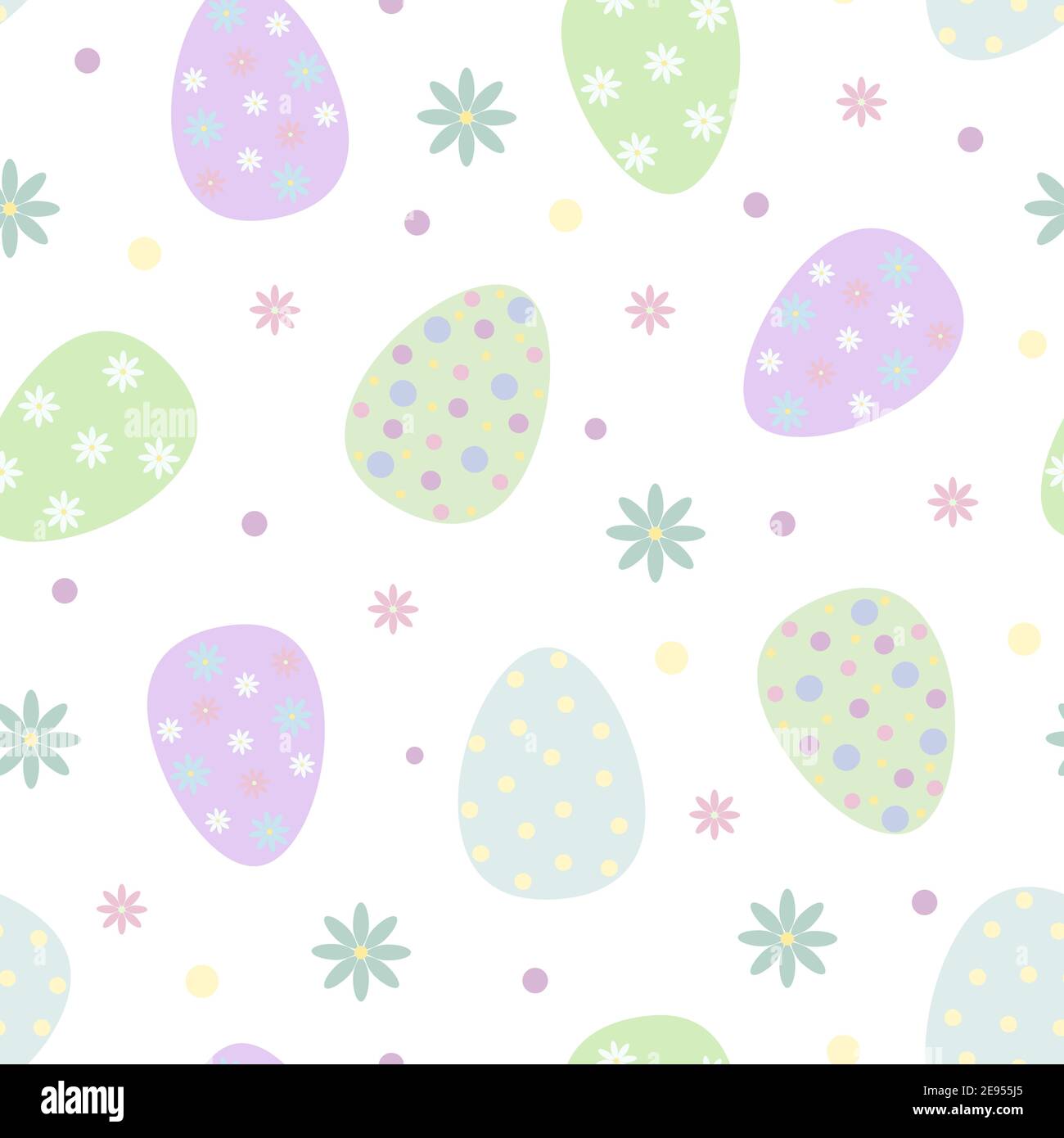 Easter holiday symbol colorful decorated eggs in pastel tones seamless ...
