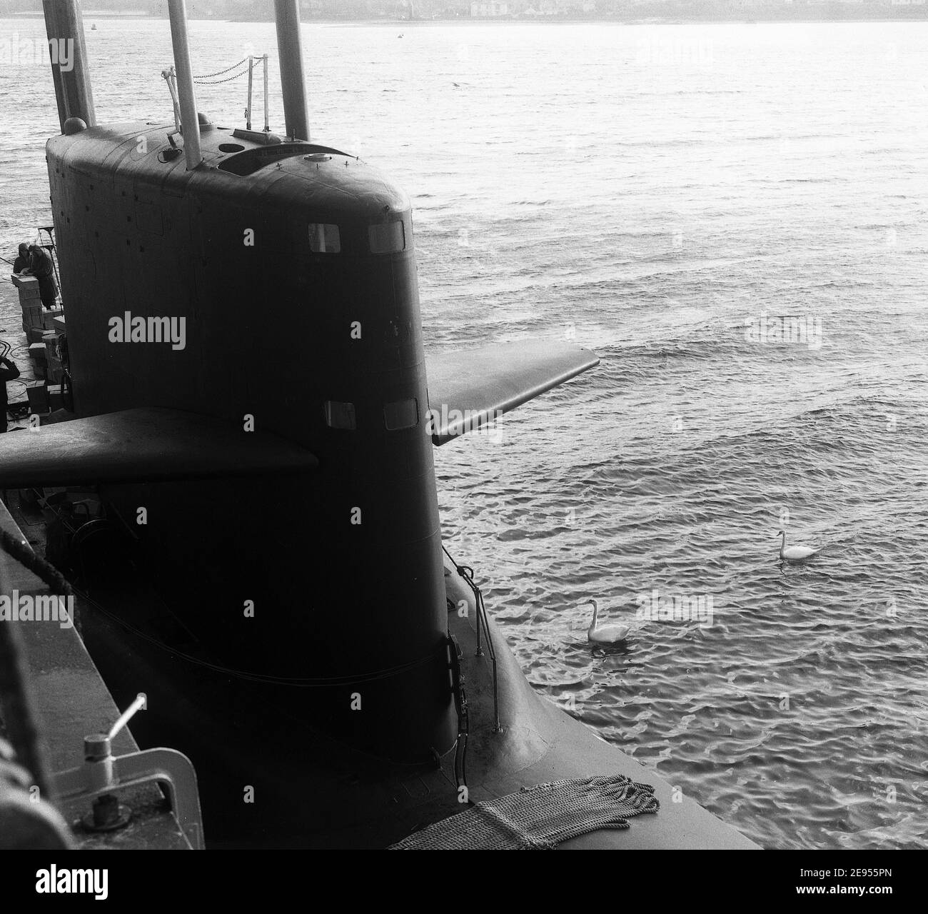 A Pair of Ducks pay a visit to a Polaris Missile Submarine at the ...