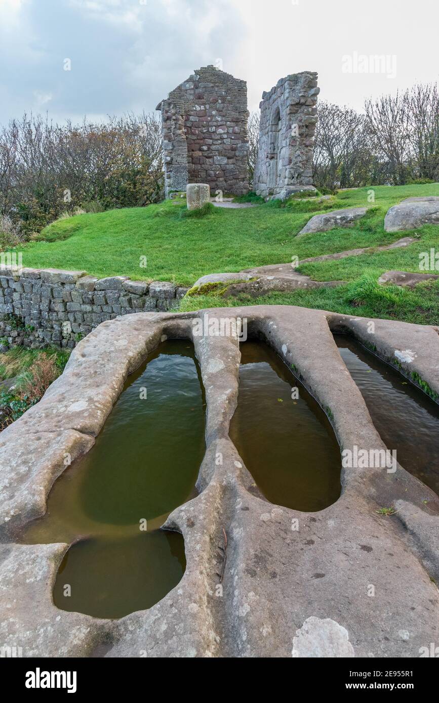 Rock cut graves at St Patrick's chapel in Heysham Stock Photo - Alamy