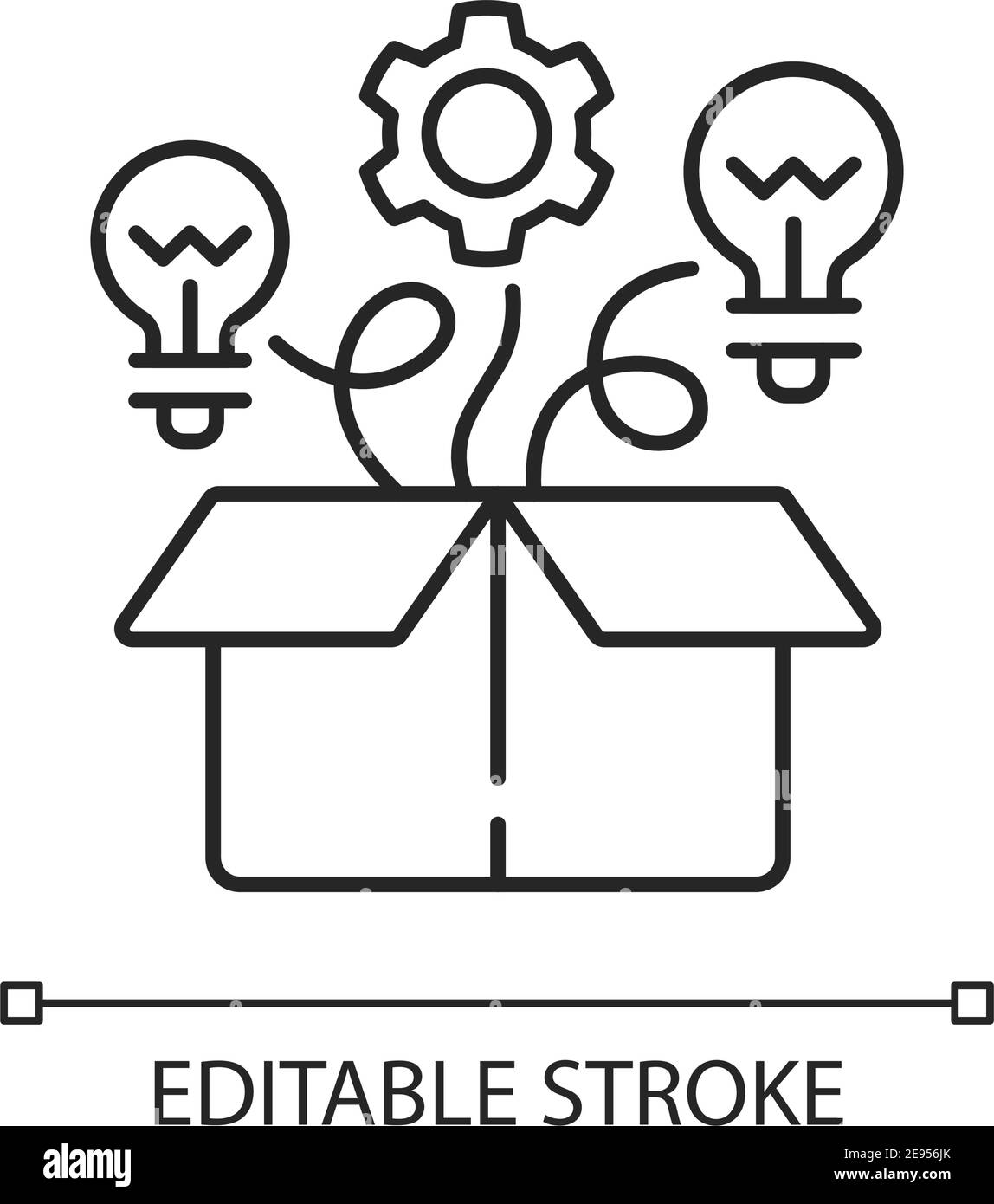 Thinking outside the box linear icon Stock Vector Image & Art - Alamy