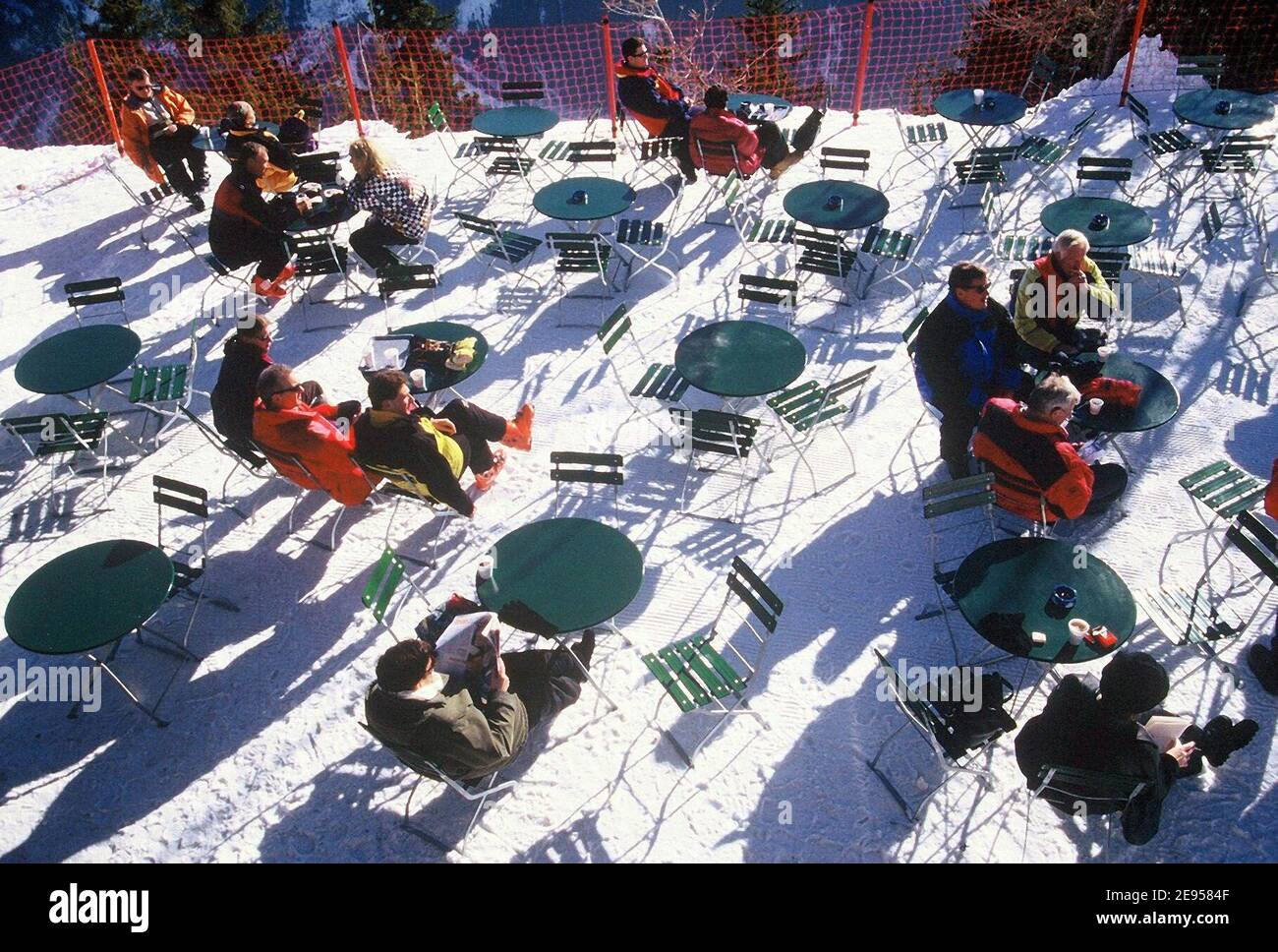 Illustration of French ski resort of Chamonix, France, in 2005. Photo ...