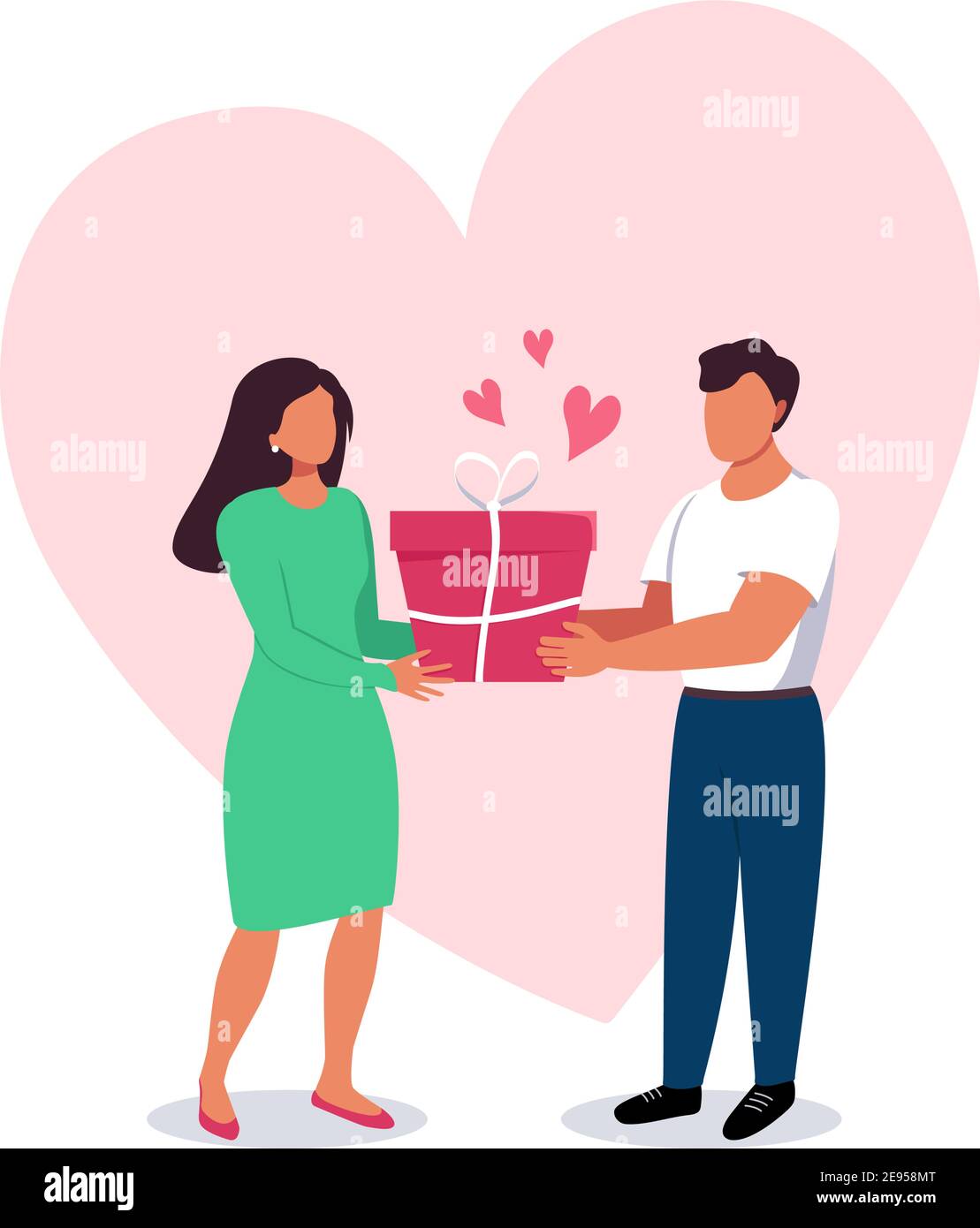 Surprise woman gift in Stock Vector Images - Alamy