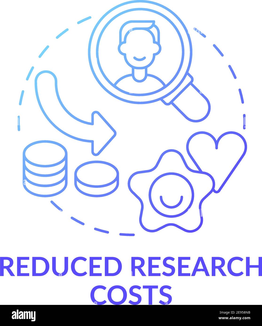 Reduced research costs concept icon Stock Vector Image & Art - Alamy